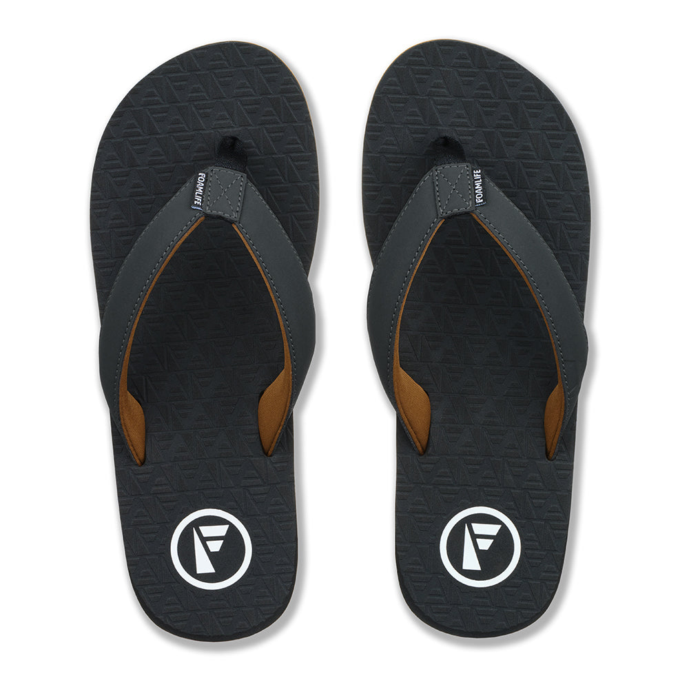 Traad - Mens Flip Flops - Black/Slate Grey